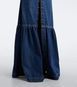 Dolce & Gabbana Tiered Denim Maxi Skirt