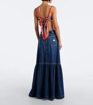 Dolce & Gabbana Tiered Denim Maxi Skirt