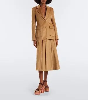 Gabriela Hearst Sardis Suede And Raffia Platform Sandals