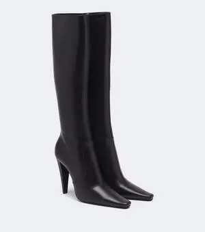 Saint Laurent Leather Knee-high Boots - Black