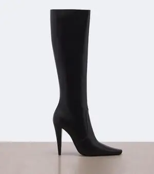 Saint Laurent Leather Knee-high Boots - Black