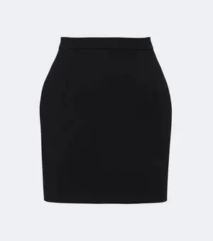 Alessandra Rich Wool-blend Crêpe Mini Skirt