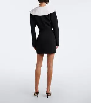 Alessandra Rich Wool-blend Crêpe Mini Skirt
