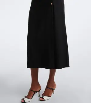 Alessandra Rich Lace-trimmed Cady Midi Dress