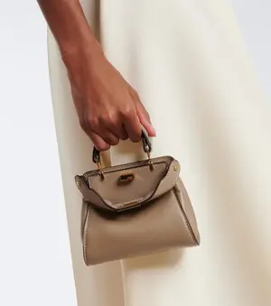 Fendi Peekaboo® Mini Leather Top-handle Bag - Beige
