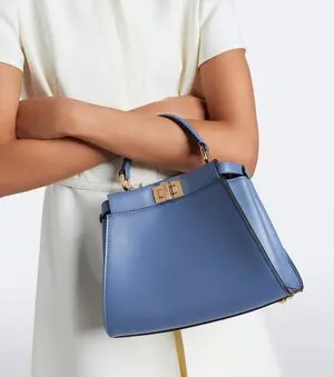 Fendi Peekaboo® Mini Leather Top-handle Bag - Blue