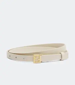 Fendi Ff Leather Belt - White