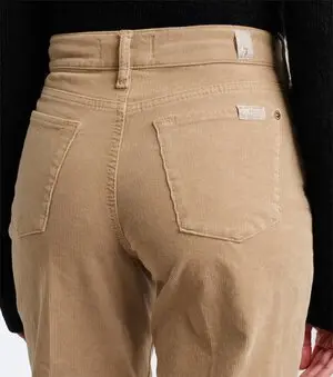 7 For All Mankind Stovepipe Cotton-blend Corduroy Straight Pants