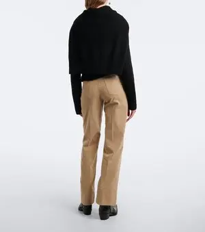 7 For All Mankind Stovepipe Cotton-blend Corduroy Straight Pants