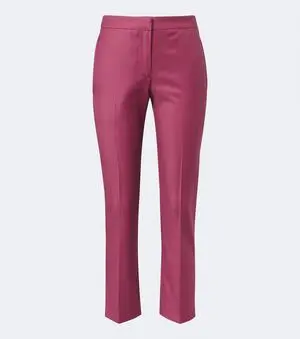Alexander McQueen Wool Gaberdine Slim Pants - Pink