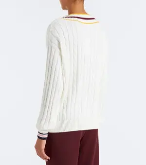 The Upside Josette Cable-knit Cotton Sweater - White