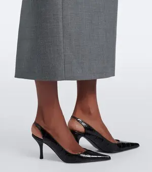 Magda Butrym Croc-effect Leather Slingbacks