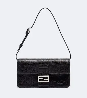 Fendi Mini Leather Shoulder Bag - Black