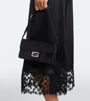 Fendi Mini Leather Shoulder Bag - Black