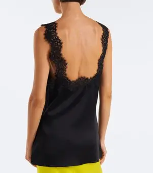 Stella McCartney Lace-trimmed Satin Top