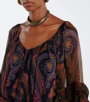 Etro Printed Silk Chiffon Gown