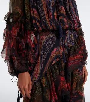 Etro Printed Silk Chiffon Gown