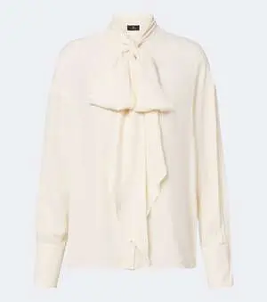 Etro Jacquard Georgette Blouse - White