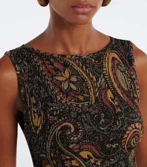 Etro Printed Ribbed-knit Maxi Dress
