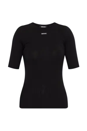 ROTATE BY BIRGER CHRISTENSEN Logo T-shirt With Elbow Length Sleeves
