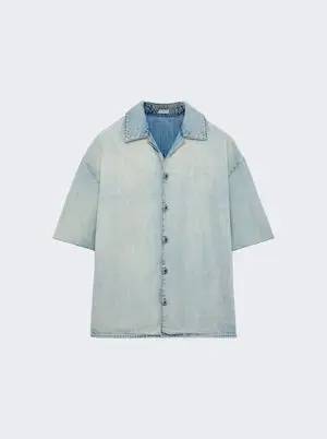 Loewe Anagram Short Sleeve Shirt Washed - Blue