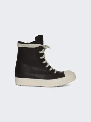 Rick Owens Tower High Sneakers In Grease - Grey