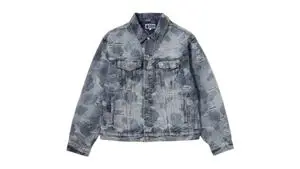 A BATHING APE Solid Camo Jacquard Trucker Jacket - Denim