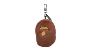 A BATHING APE Ape Head Faux Fur Keychain