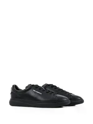 Karl Lagerfeld Logo-print Leather Sneakers - Black