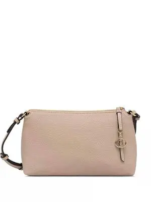 Liu Jo Logo-charm Pebbled-effect Shoulder Bag - Neutrals