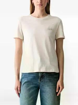 Liu Jo Logo-embroidered T-shirt - Neutrals