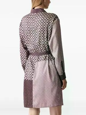 Liu Jo Geometric Print Lace-trim Shirt Dress