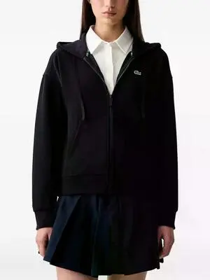 Lacoste Logo-patch Zip-up Hoodie - Black