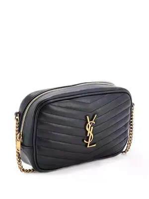 Saint Laurent Lou Camera Bag Matelasse Chevron Leather Mini Crossbody Bag - Black
