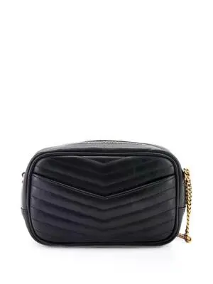 Saint Laurent Lou Camera Bag Matelasse Chevron Leather Mini Crossbody Bag - Black