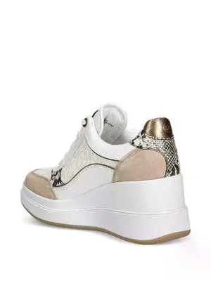 Michael Kors Logo-print Snakeskin-effect Sneakers