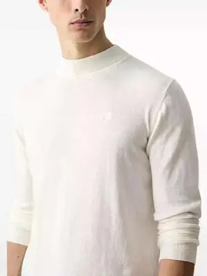 Karl Lagerfeld Logo-patch Mock-neck Sweater - Neutrals
