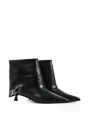 Karl Lagerfeld Logo-plaque Pointed-toe Ankle Boots