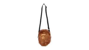 A BATHING APE Ape Head Shoulder Small Bag - Brown