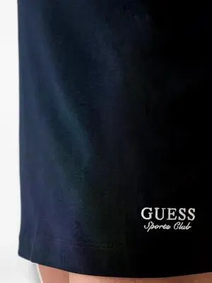 Guess Drawstring Logo Embroidered Mini Skirt