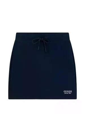 Guess Drawstring Logo Embroidered Mini Skirt - Blue