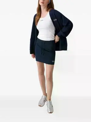 Guess Drawstring Logo Embroidered Mini Skirt