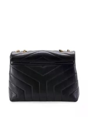 Saint Laurent Loulou Matelasse Chevron Leather Small Shoulder Bag - Black