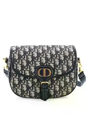 Dior Bobby Flap Bag Oblique Canvas Medium Crossbody Bag - Blue