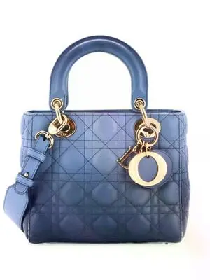 Dior My Abcdior Lady Bag Cannage Quilt Gradient Lambskin Small Satchel - Blue