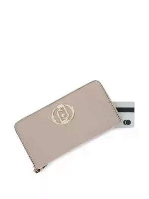 Liu Jo Logo-plaque Pebbled-effect Wallet - Neutrals