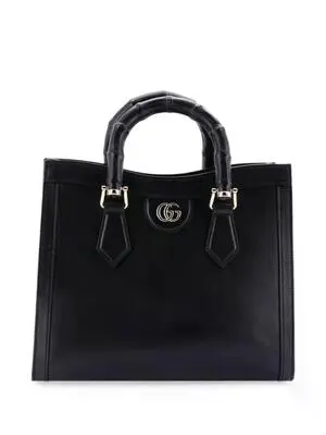 Gucci Diana Nm Bamboo Handle Leather Small Tote Bag - Black