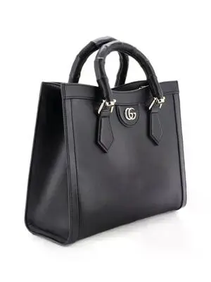 Gucci Diana Nm Bamboo Handle Leather Small Tote Bag - Black