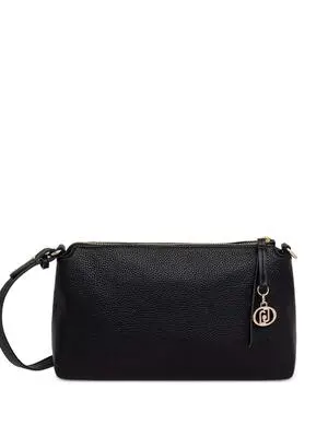 Liu Jo Logo-charm Pebbled-effect Shoulder Bag - Black