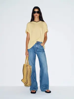 REFORMATION Liam Oversized T-shirt Yellow